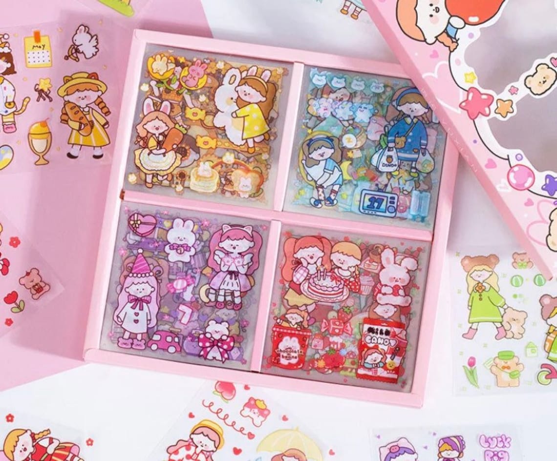 Kawaii Japanese Stationery Stickers 100pc Etsy