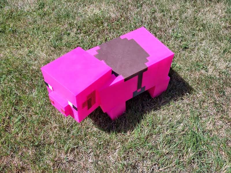 Minecraft Big Secret Piggy Bank Replica Pig Model With - Etsy