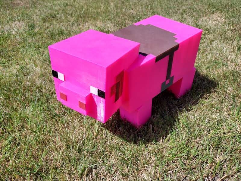 Minecraft Big Secret Piggy Bank Replica Pig Model With - Etsy