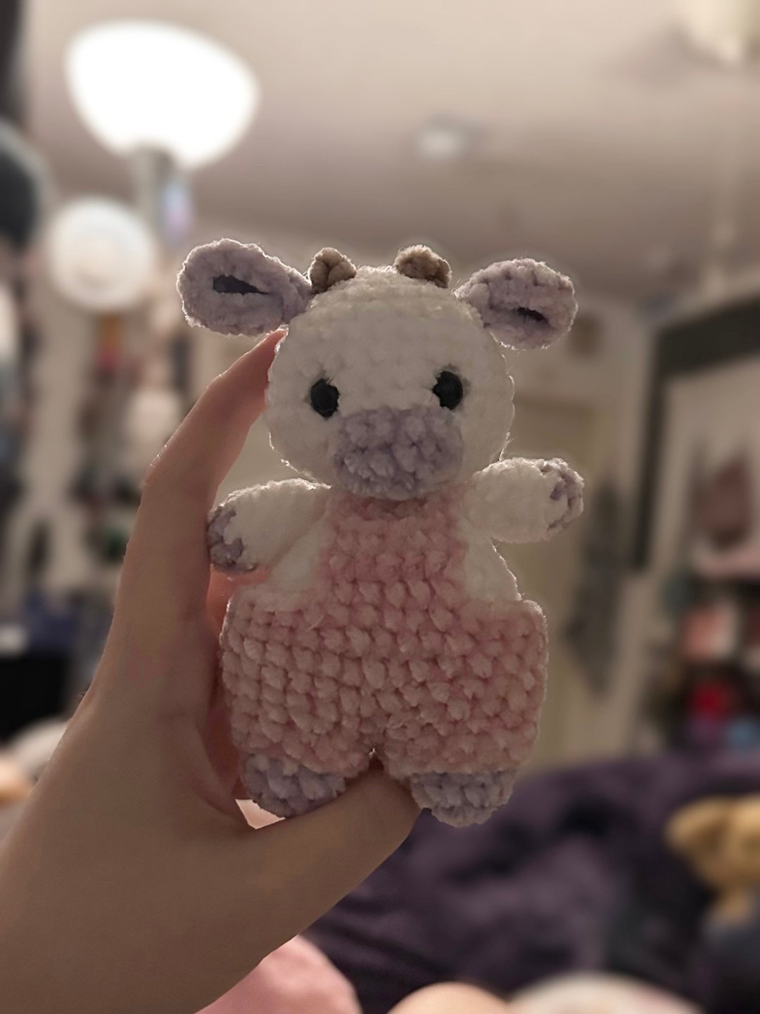 Mochi the Mini Cow || Calf Velvet Plush, Custom Colors Overalls Dress ...