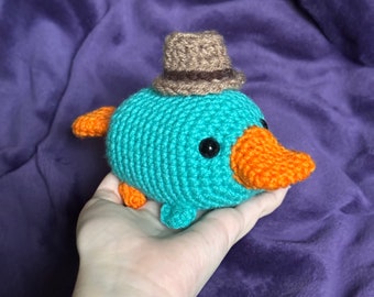 Perry the Platypus Crocheted Amigurumi Plushie - Etsy
