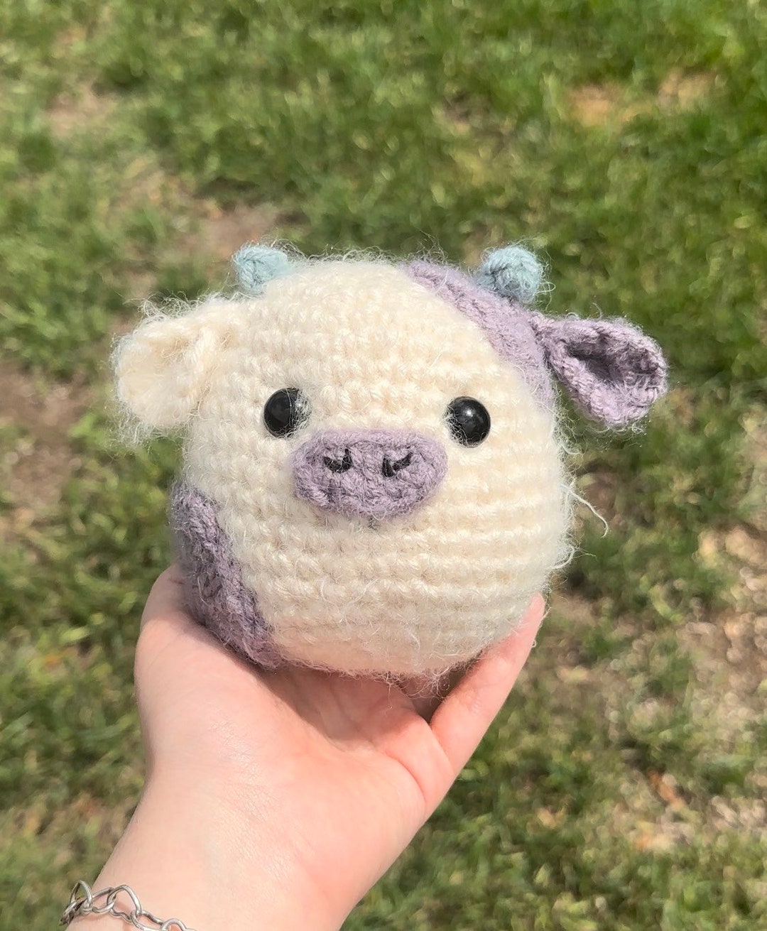 Mulberry the Fuzzy Cow, Squishmallow Inspired, Soft Fuzzy Fur Yarn ...