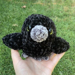 Velvet Bird Plush Raven Crow Stuffed Animal Autumn Fall - Etsy