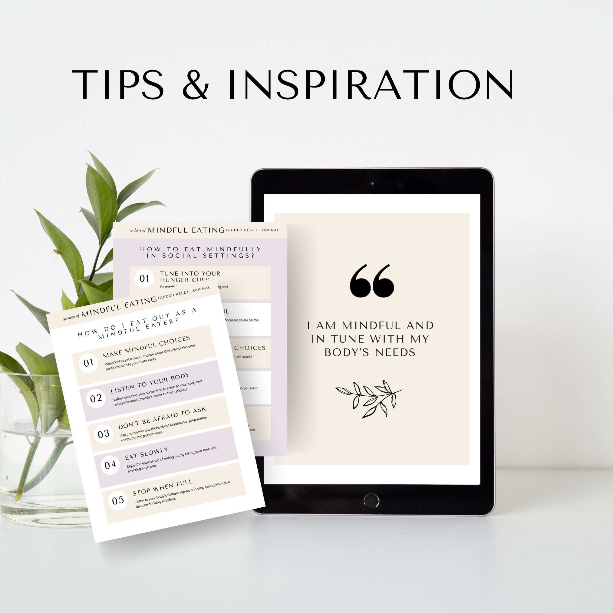 Mindful Eating Journal: 30-day Challenge, Digital Download, Health and ...