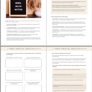 Mental Health Workbook for Teens - Digital Download - Etsy