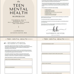 Mental Health Workbook for Teens - Digital Download - Etsy