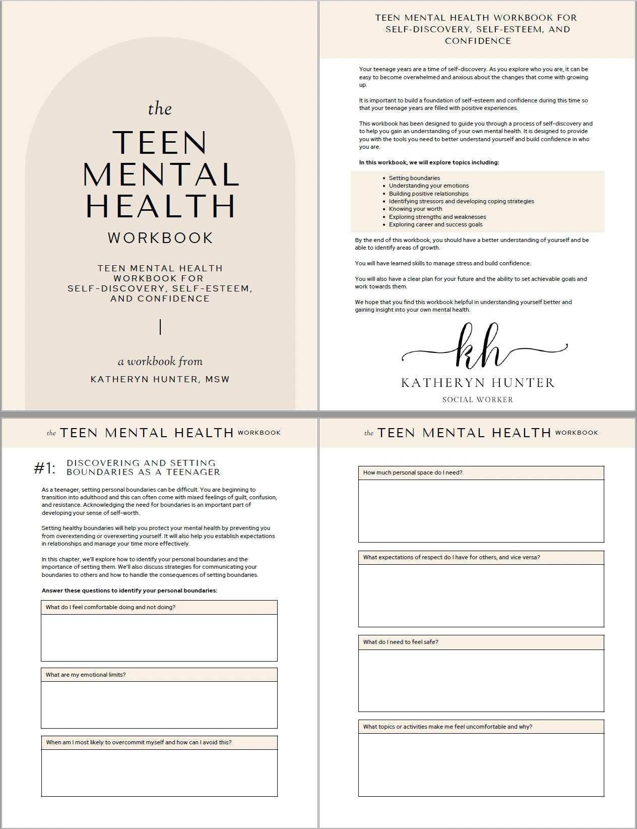 Mental Health Workbook for Teens - Digital Download - Etsy