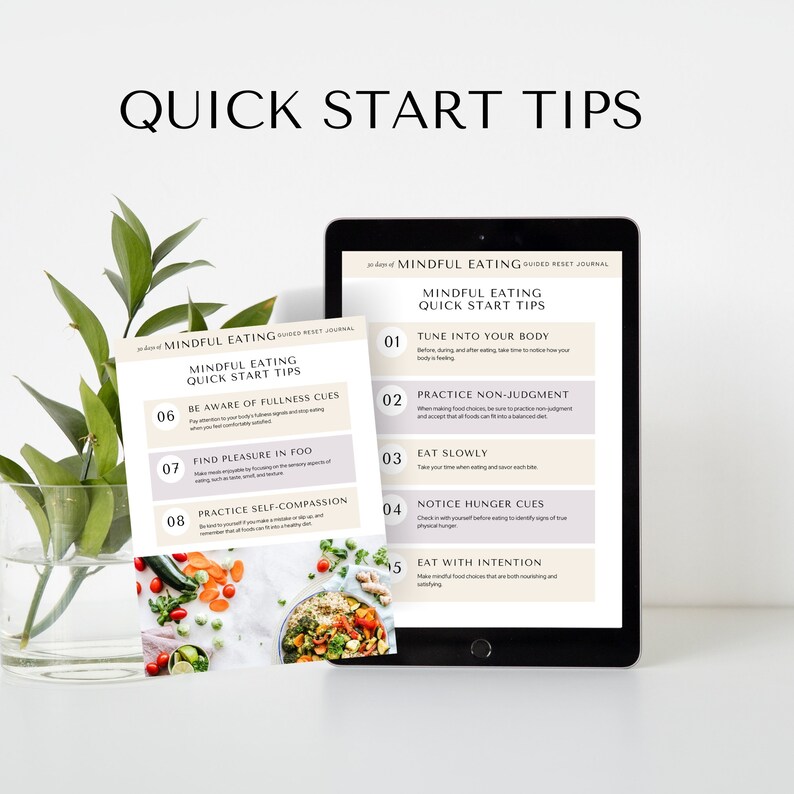 Mindful Eating Journal: 30-day Challenge, Digital Download, Health and ...