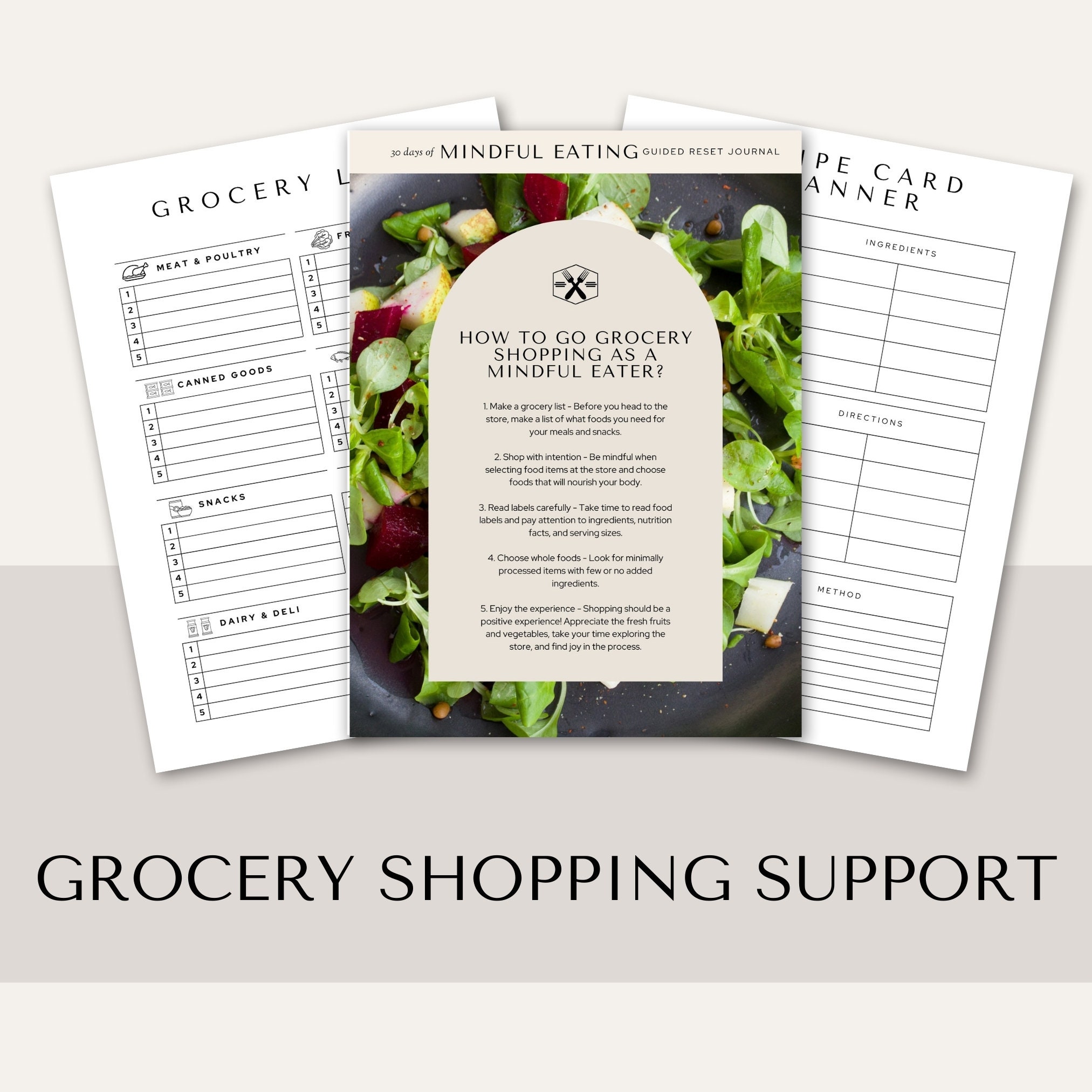 Mindful Eating Journal: 30-day Challenge, Digital Download, Health and ...