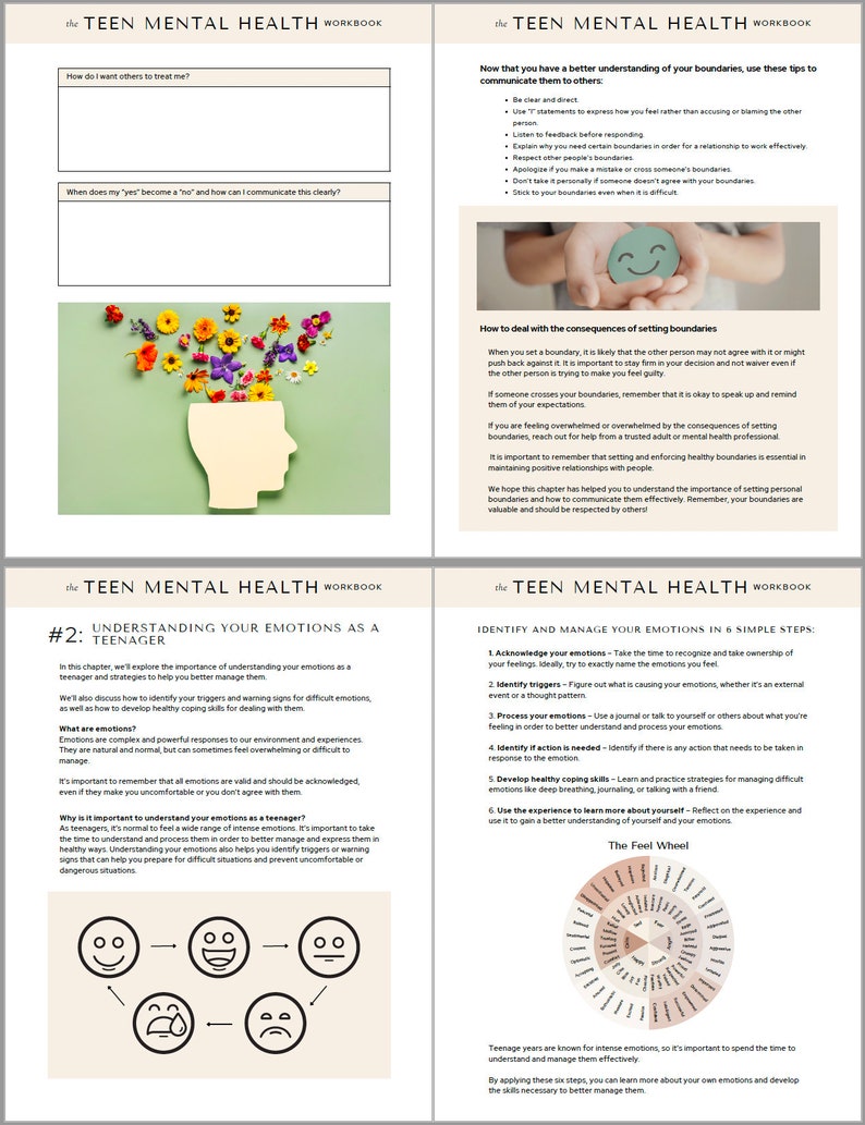 Mental Health Workbook for Teens - Digital Download - Etsy