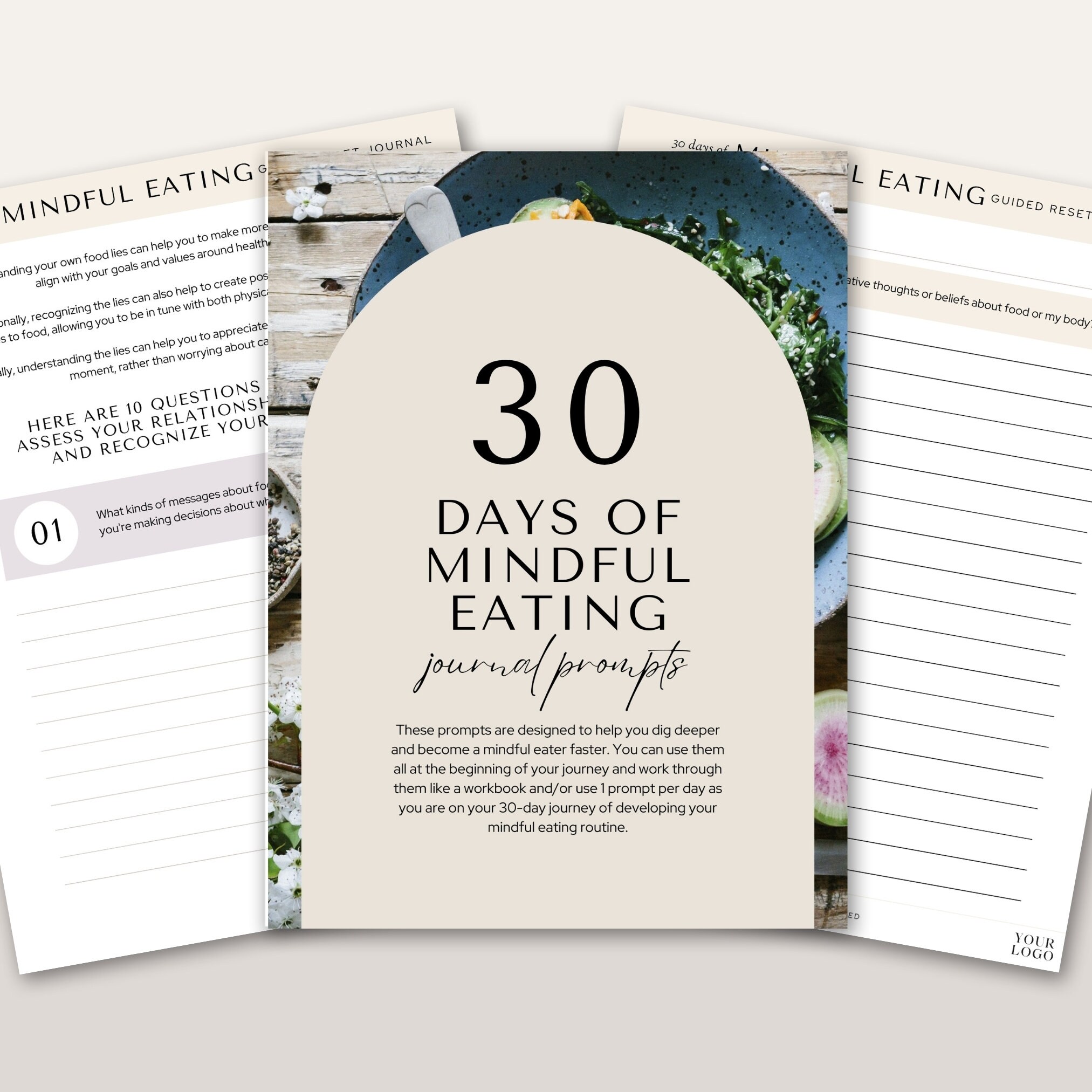 Mindful Eating Journal: 30-day Challenge, Digital Download, Health and ...