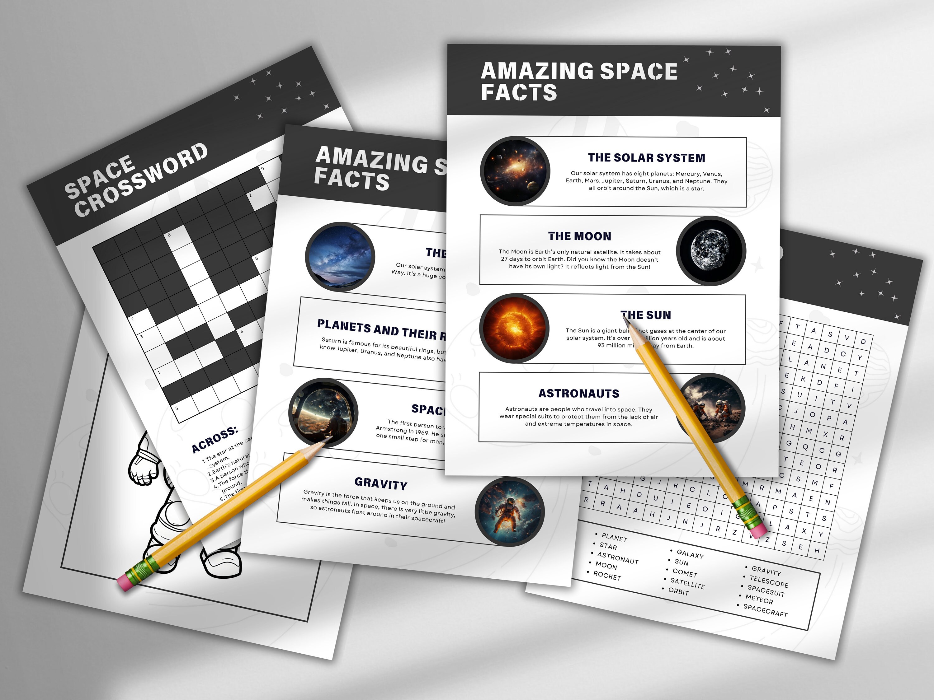 Space Activity Sheets - Printable Coloring Pages for Kids - Outer Space ...