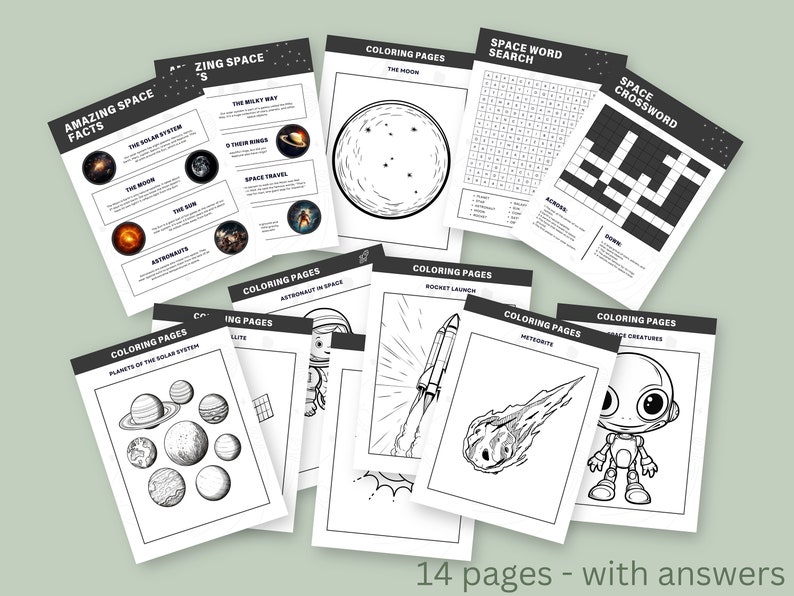 Space Activity Sheets - Printable Coloring Pages for Kids - Outer Space ...