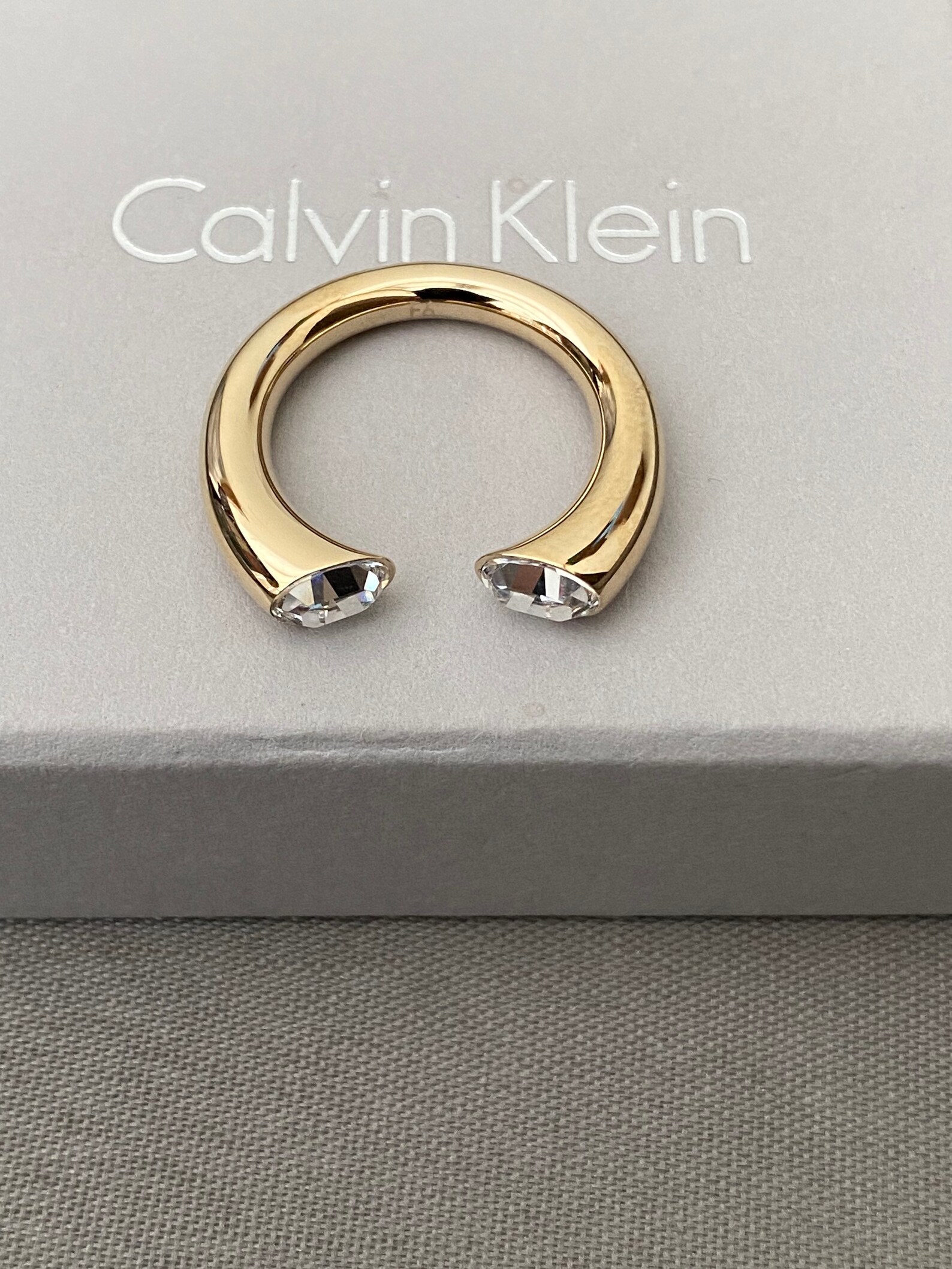 Calvin Klein Gold Brill Ring, Gold Open Ended Ring, Gold Ring. - Etsy