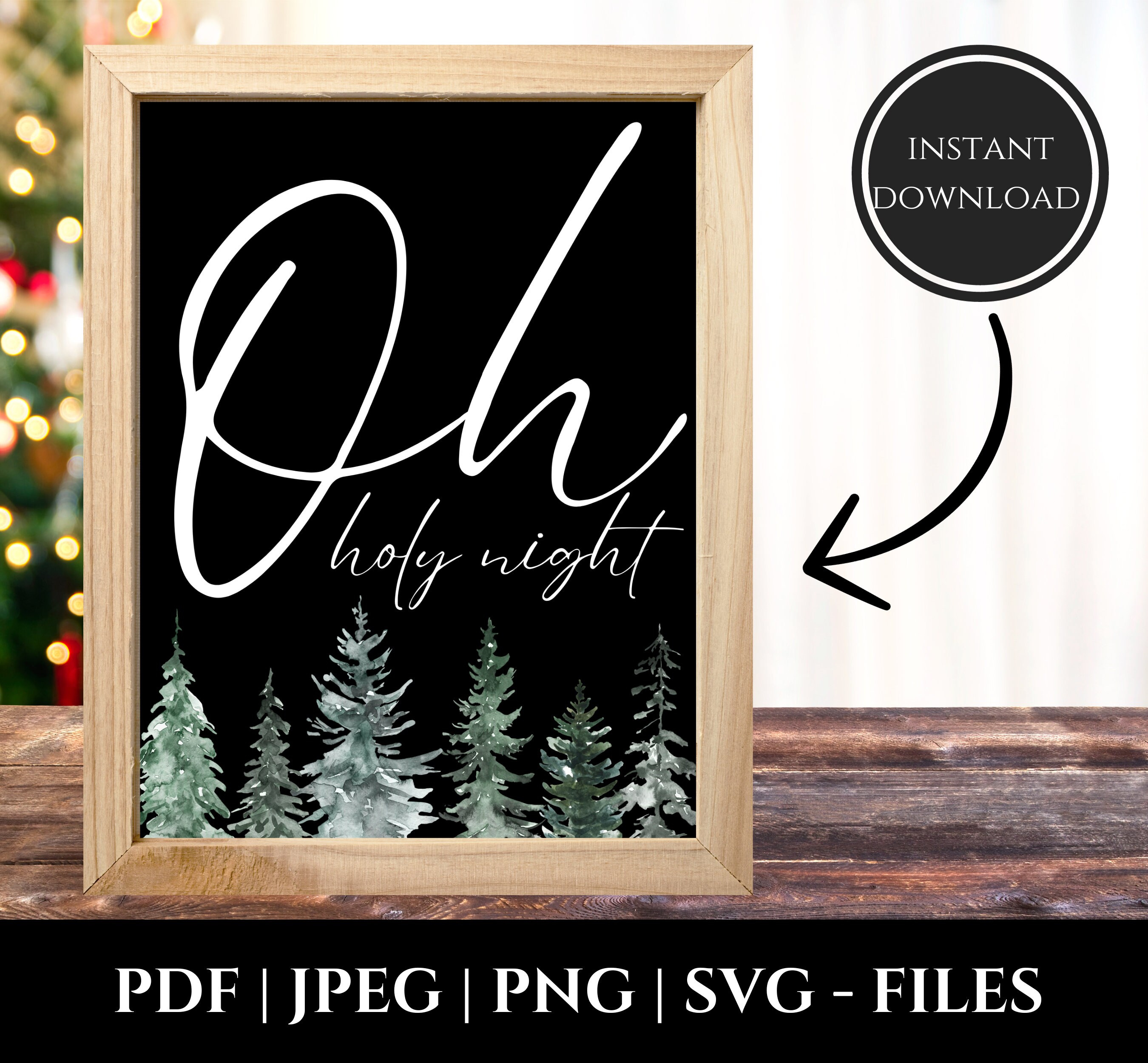 O Holy Night PDF Print SVG Download Christmas Printable - Etsy