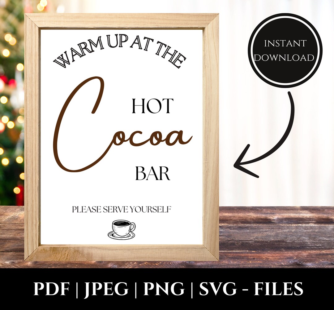 Modern Hot Cocoa Bar Printable Wall Art Printable Art Decor Christmas ...