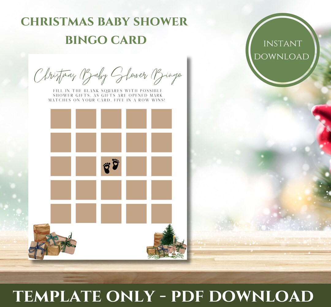 Christmas Baby Shower Bingo Card PDF INSTANT DOWNLOAD - Etsy