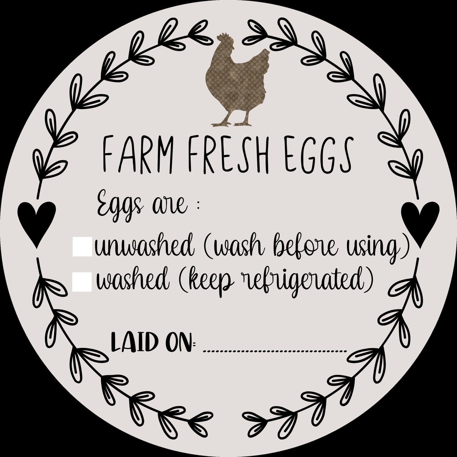 Farm Fresh Chicken Egg Stickers: Carton Labels, Wash & Unwashed - 2 ...