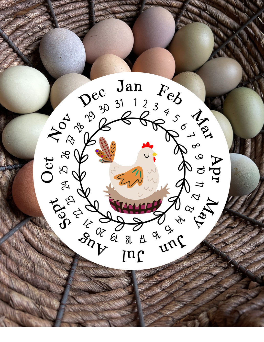 Farm Fresh Chicken Egg Stickers Egg Packed On, Collected on Date ...