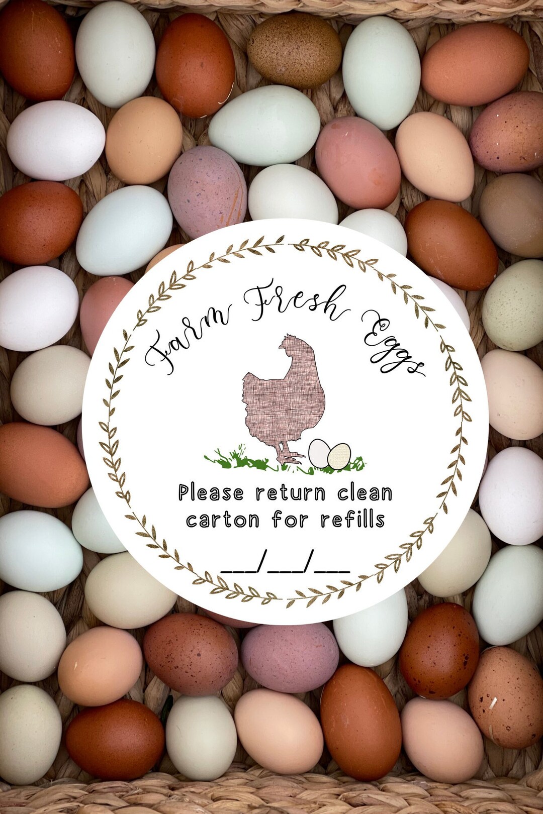 Farm Fresh Chicken Egg Stickers, Egg Carton Labels, Date Stickers ...