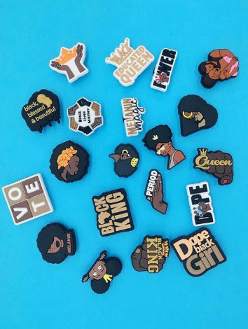 Black Lives Matter Shoe Decoration Charms Fits for Clog Sandals PVC BLM ...