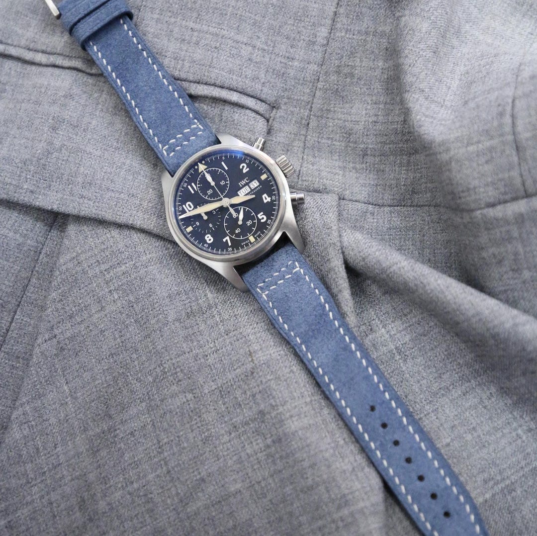 Suede Leather Watch Strap for IWC Handmade Watch Band - Etsy