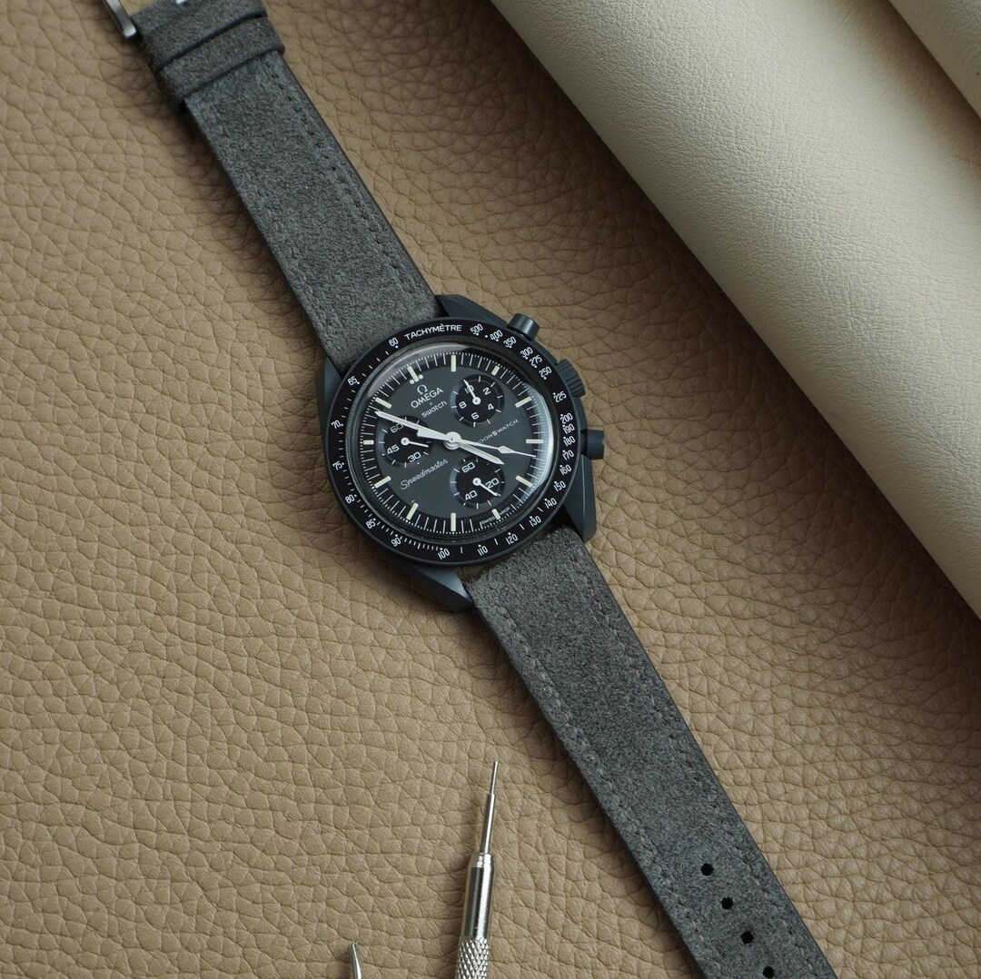 Elephant Gray Suede Watch Strap for Omega Speedmaster DSOTM - Etsy