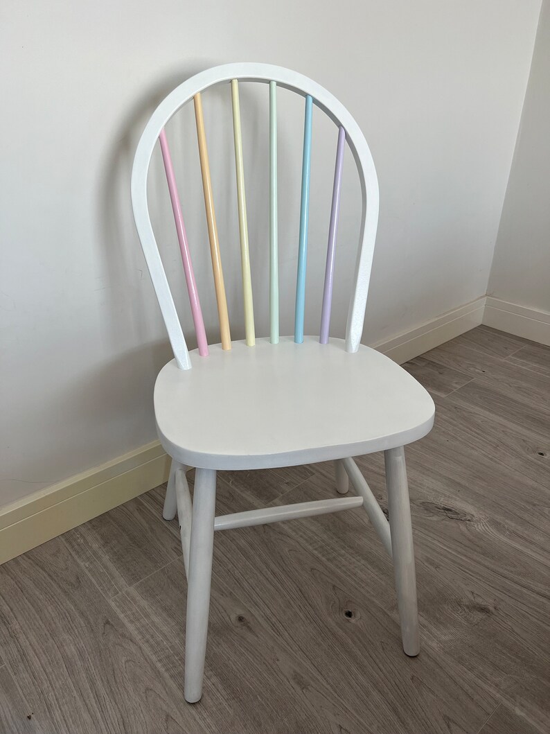 Rainbow Chair | Desk Chair | Colourful Chair - Etsy UK