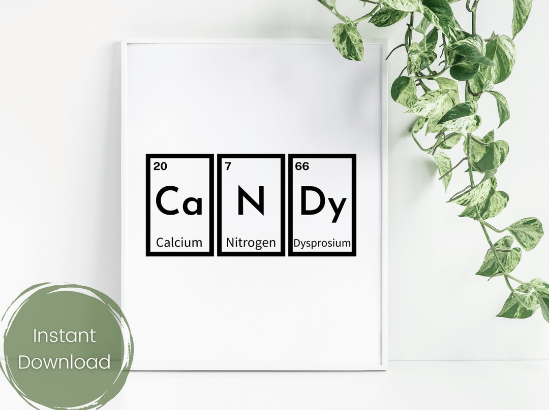Candy, Funny Chemistry Printable, Science Poster, Gift for Scientist ...