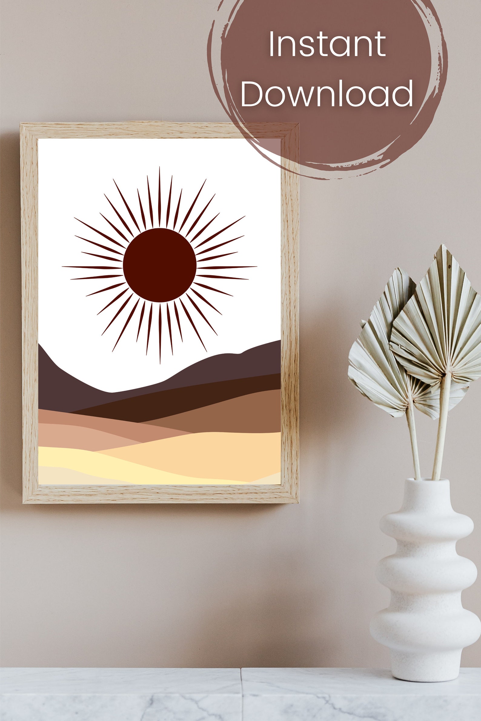 Terracotta Landscape Printable Desert Scenery Desert Sun | Etsy