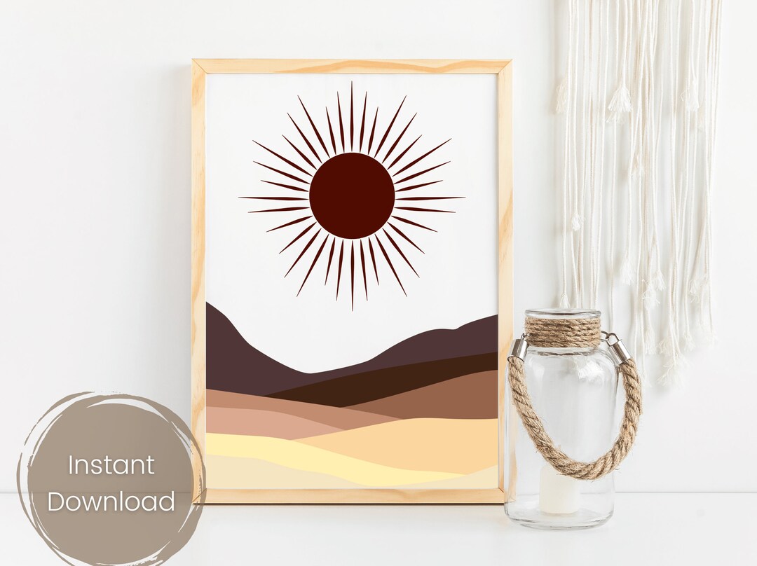 Terracotta Landscape Printable, Desert Scenery, Desert Sun, Boho ...