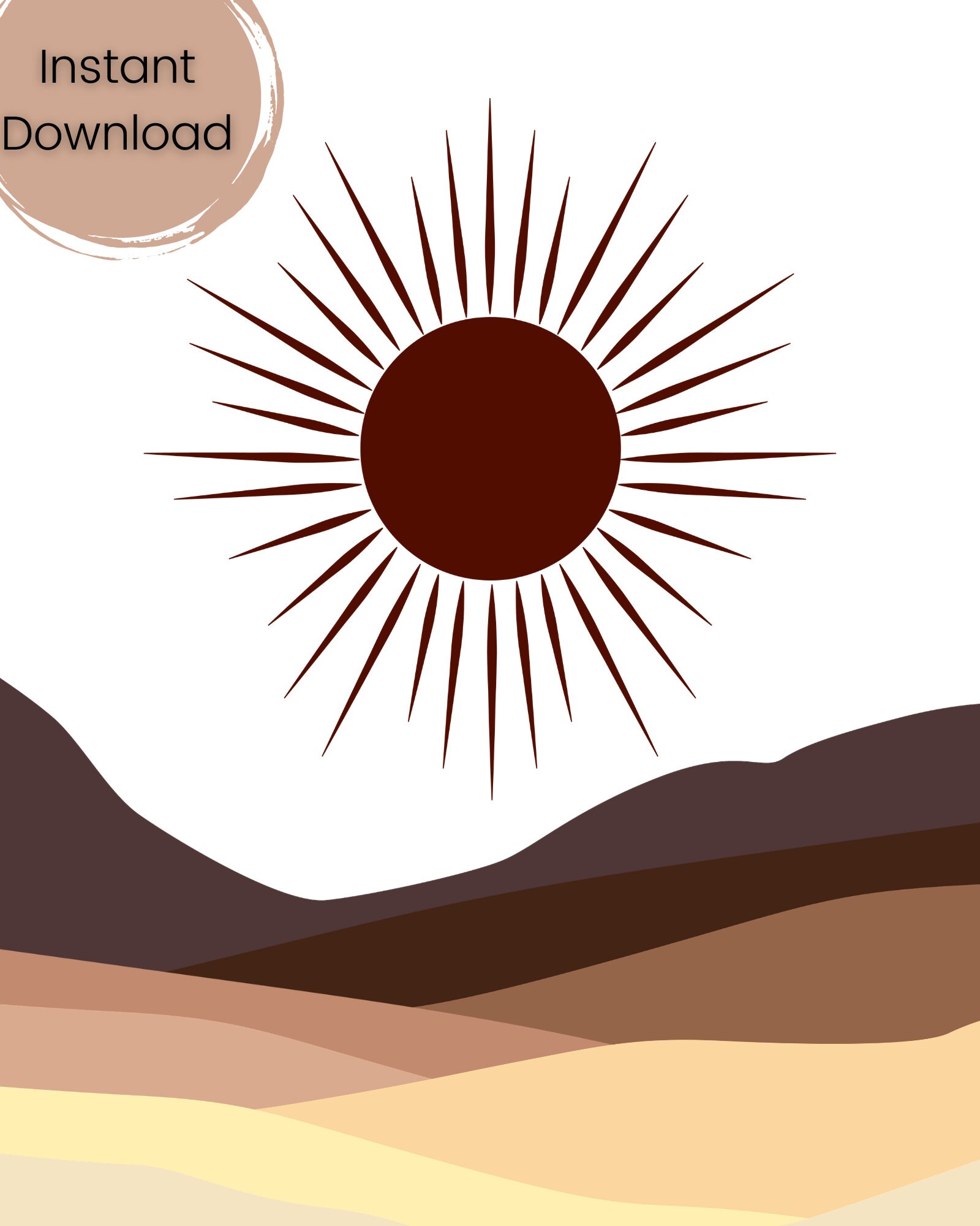 Terracotta Landscape Printable, Desert Scenery, Desert Sun, Boho ...