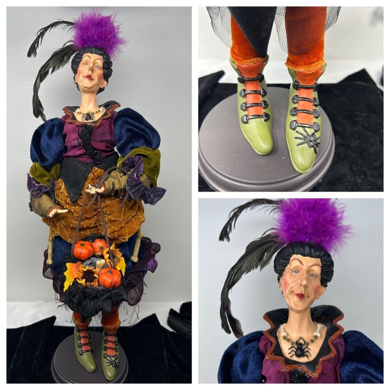 Halloween Witch Tabletop Statue Figurine 22 Spiders Pumpkins Bones Fun ...