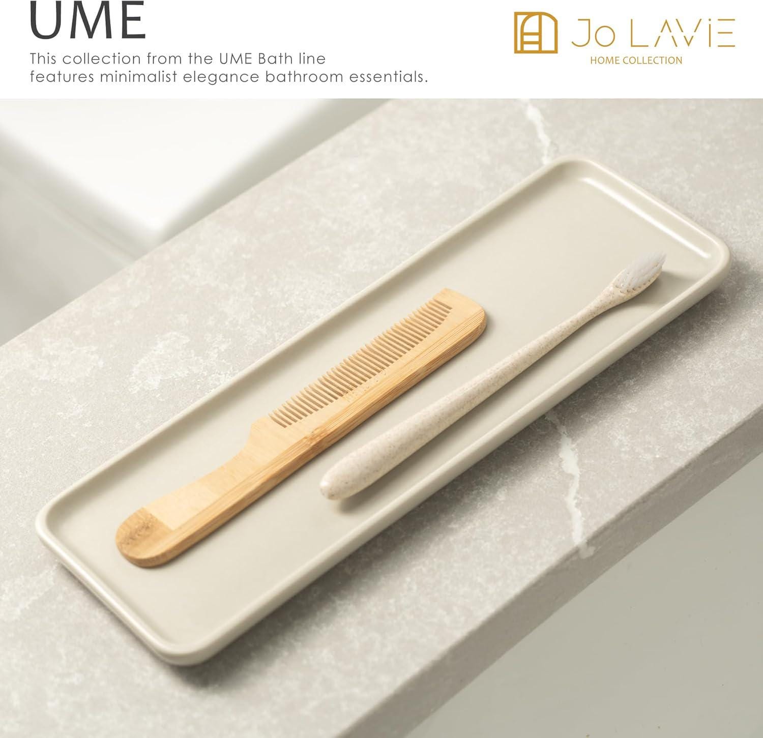 Jo Lave Beige Ceramic Vanity Tray for Bathroom Home Decor, Bathroom ...
