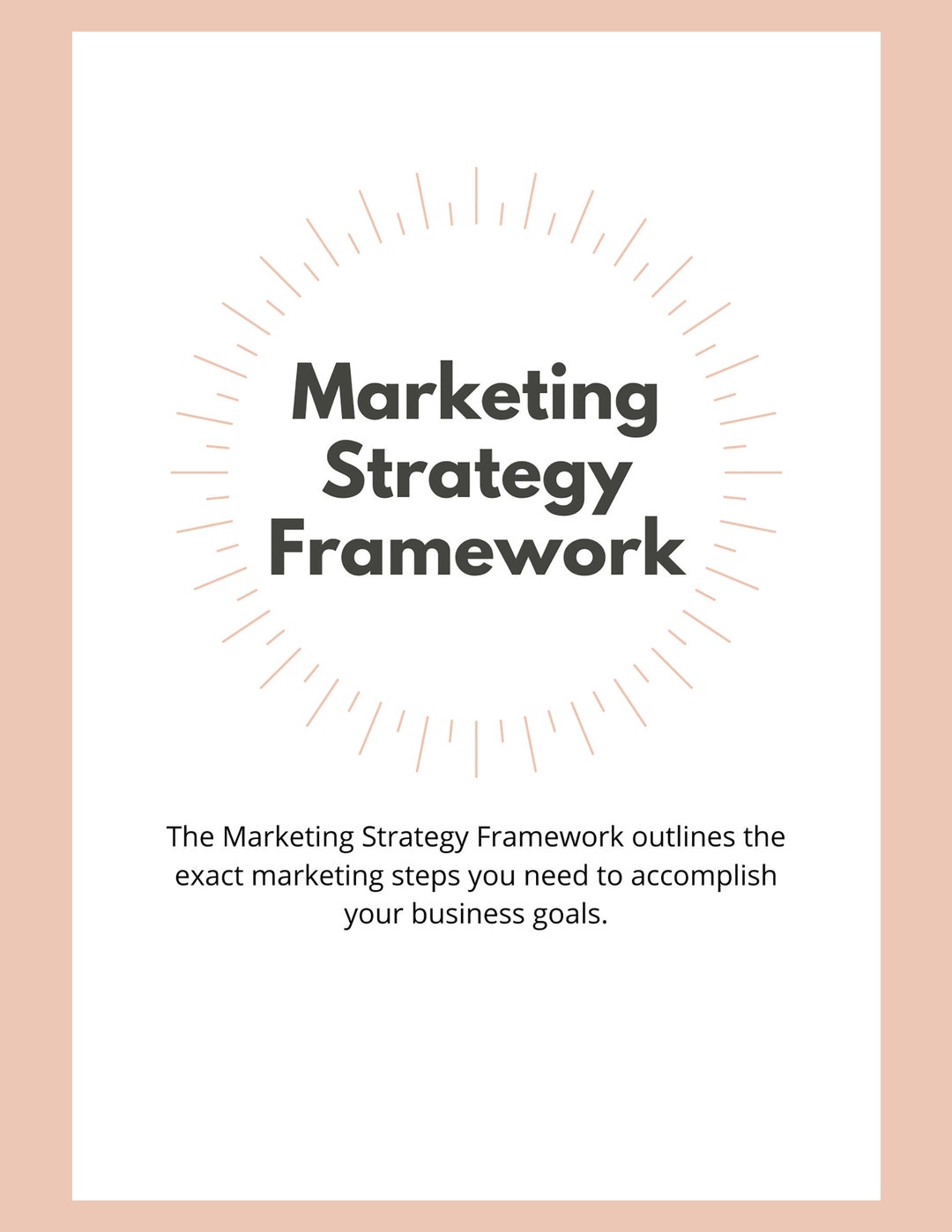 Marketing Strategy Framework Template - Business Planner Worksheet ...