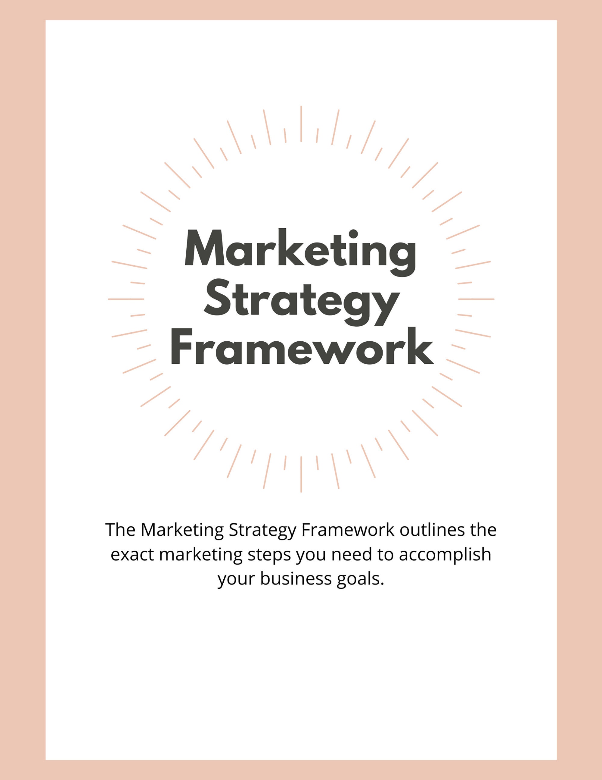 Marketing Strategy Framework Template - Business Planner Worksheet ...