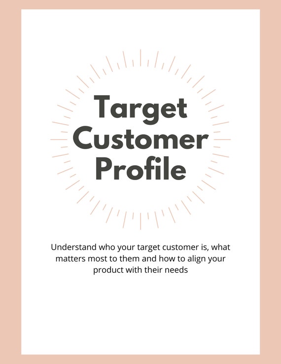 Customer Profile Template Find Your Target Customer Profile | Etsy