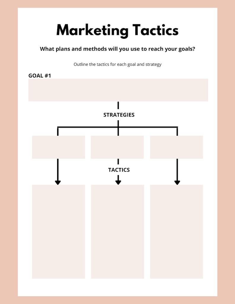 Marketing Strategy Framework Template - Business Planner Worksheet ...