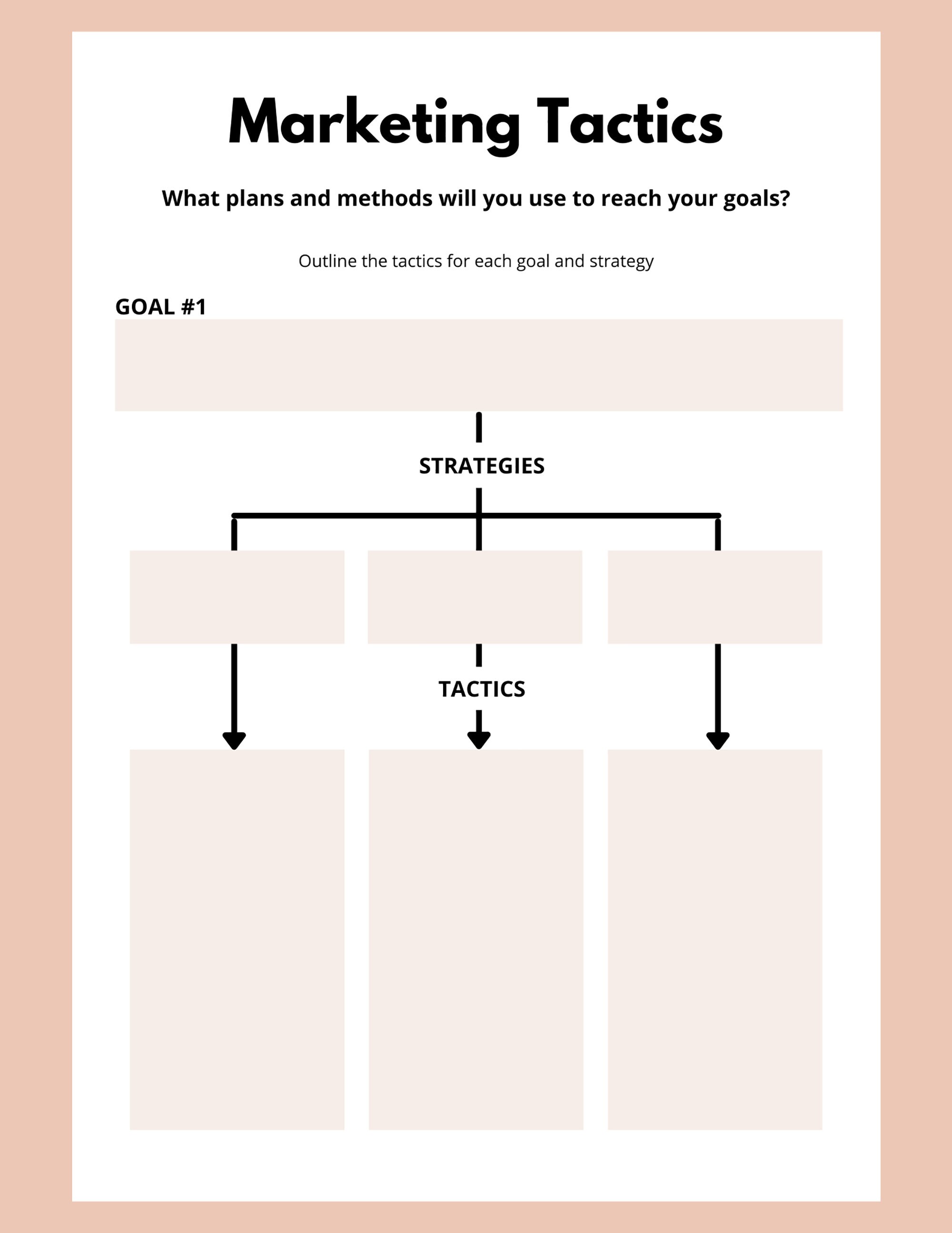 Marketing Strategy Framework Template - Business Planner Worksheet ...