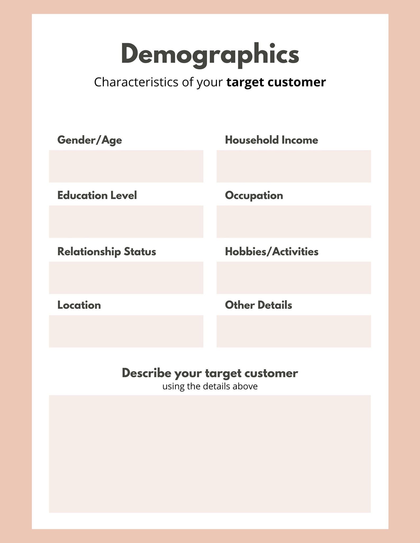 Customer Profile Template - Find Your Target Customer Profile, Business ...