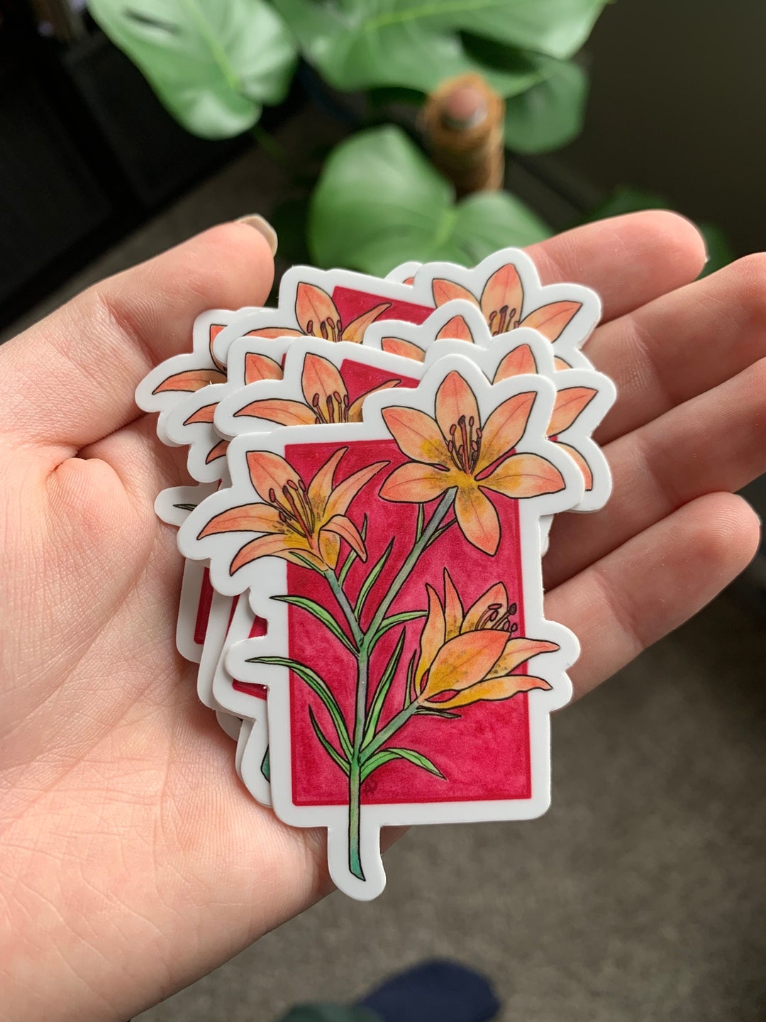 Saskatchewan's Western Red Lily Mixed Media Sticker Digital Art ...