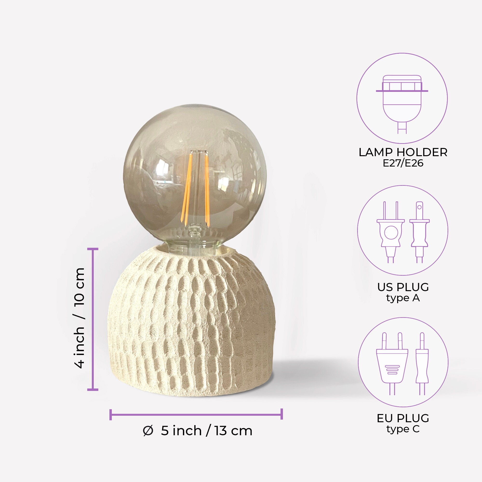 Small Ceramic Nightstand Lamp, Night Table Lamp, Bedside Lamp ...