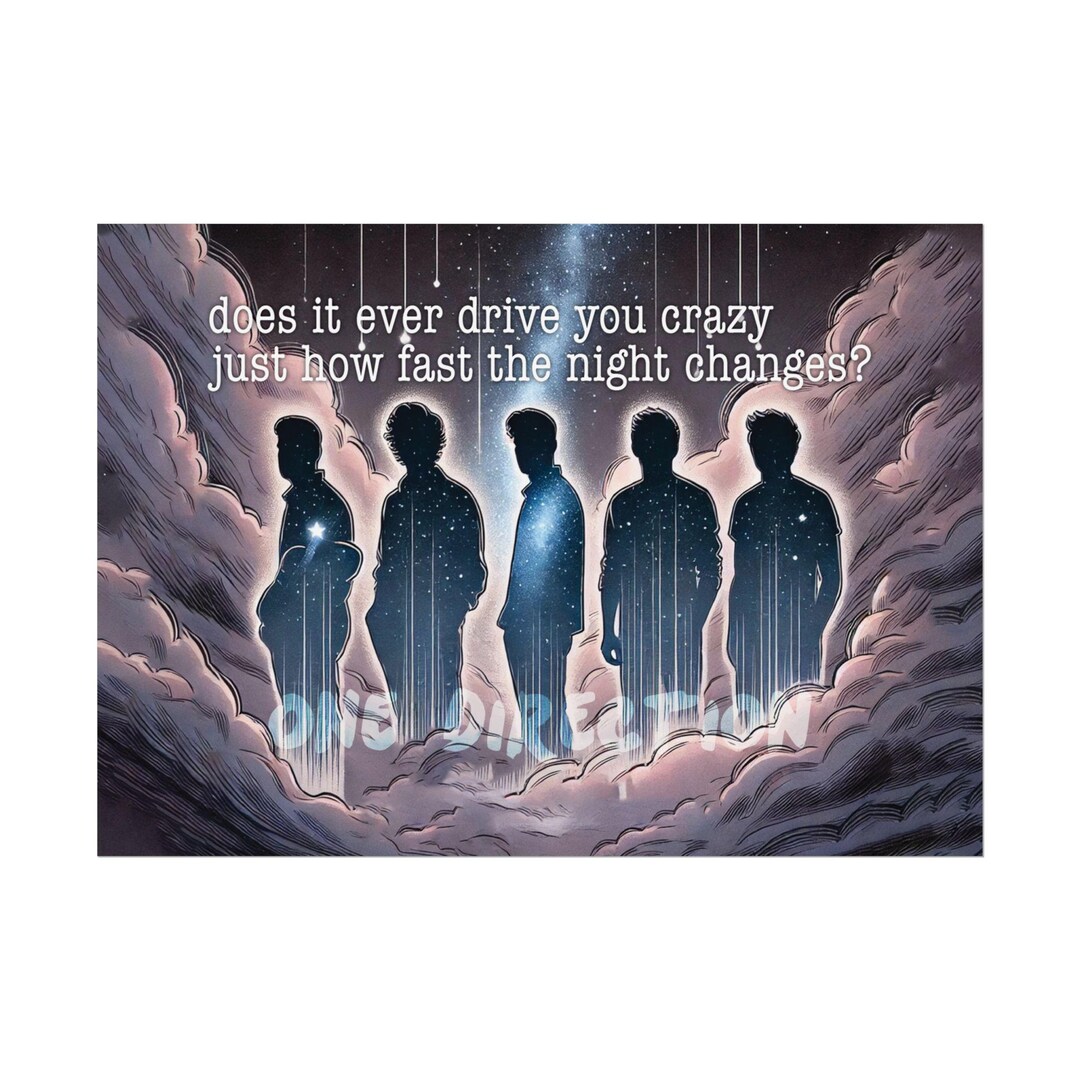 One Direction Night Changes Rolled Poster, Pop Music Wall Art, Bedroom ...