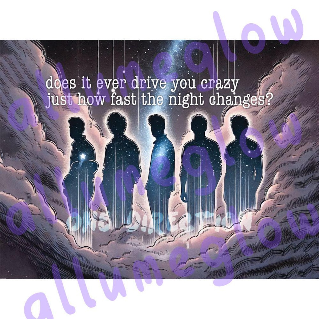 One Direction Night Changes Lyric Art | 1D Fan Art (digital Download ...