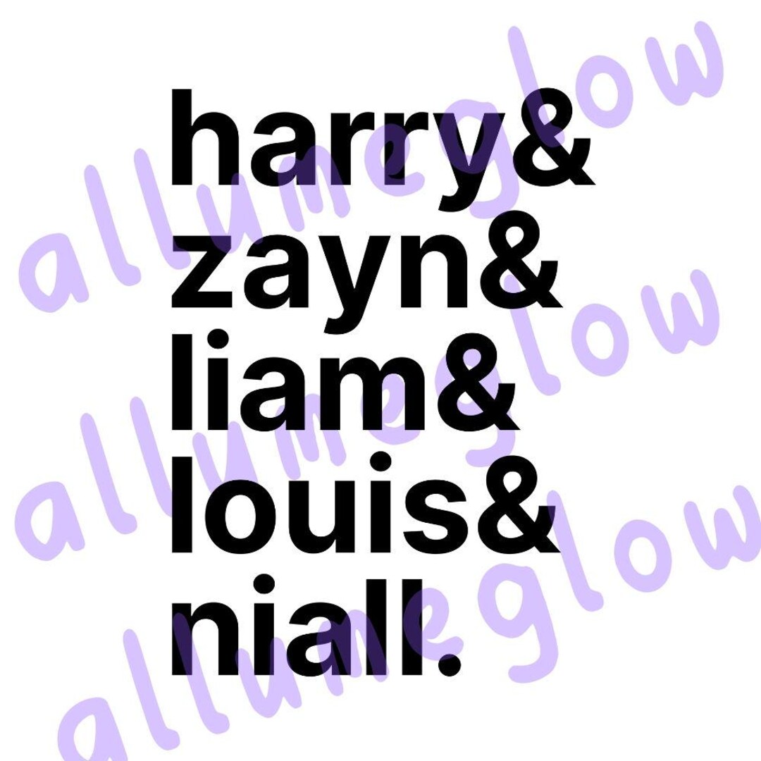 DIGITAL One Direction Boys Names File | 1D Names PNG | Harry, Liam ...