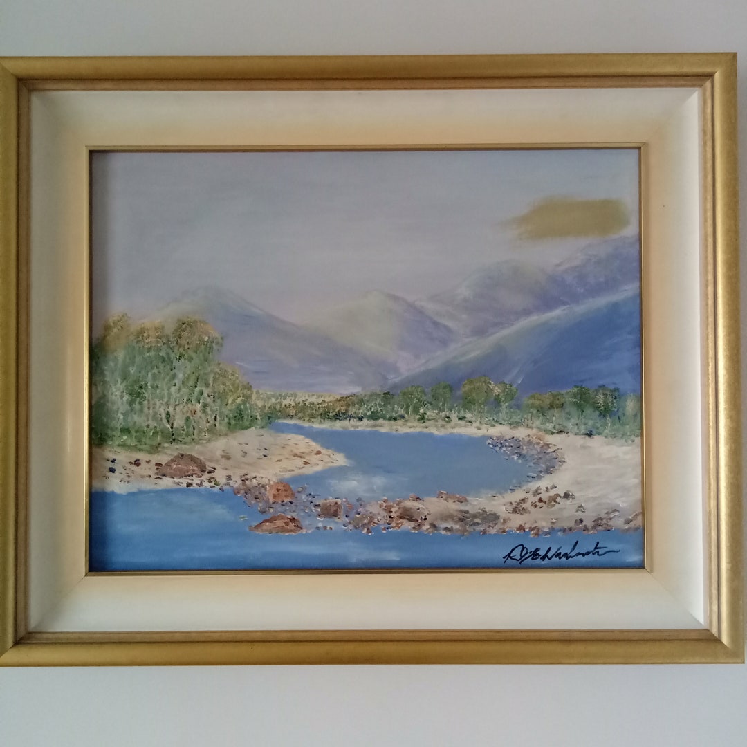 Original Oil on Canvas / Tranquility in Blue/ Signed Ronald Egerton ...