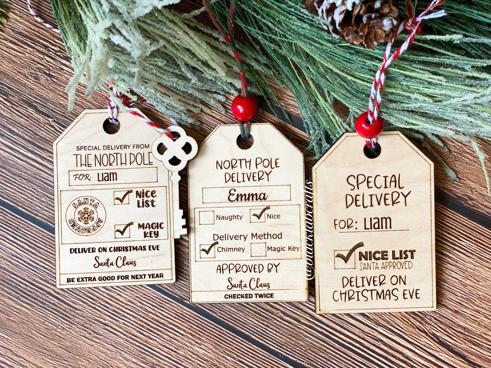 North Pole Delivery // Santa Tag // Christmas Tag // Naughty - Etsy