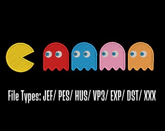 Pacman Embroidery Design - Etsy