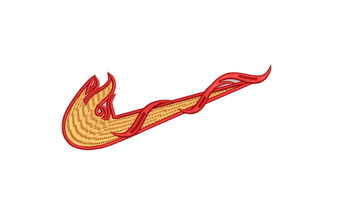 Flame Fire Nike Swoosh check mark Digitized | Etsy