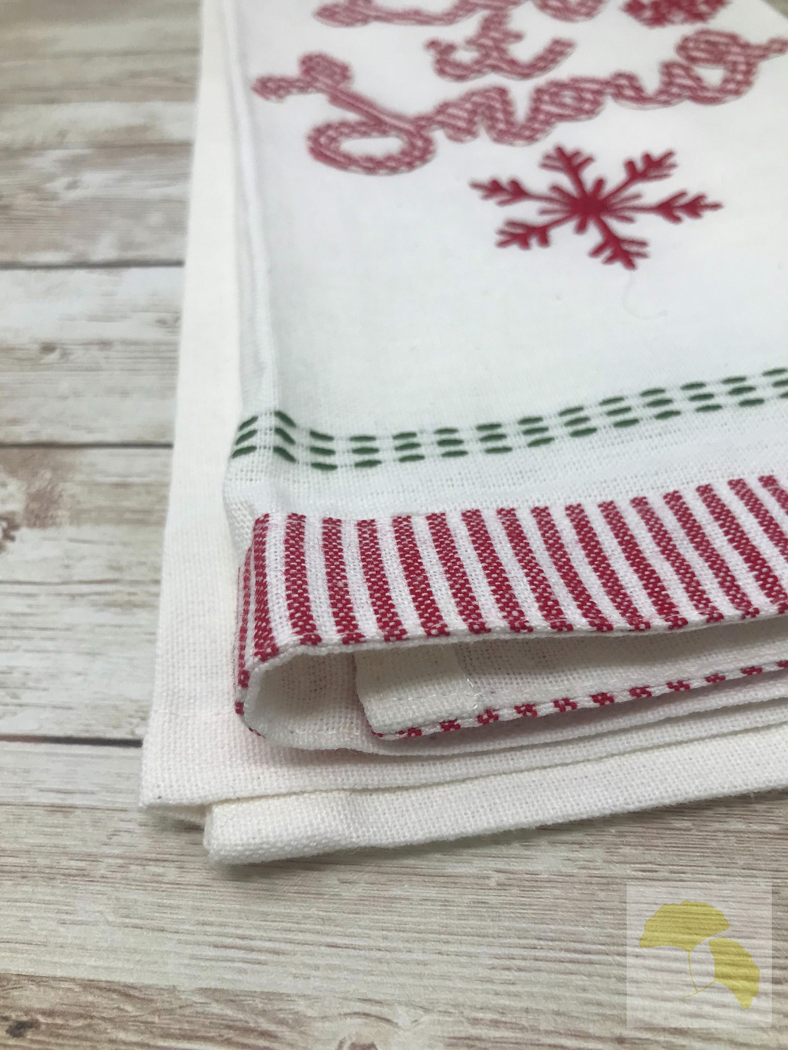 Christmas Design Motif Embroidery Kitchen Towel - Etsy